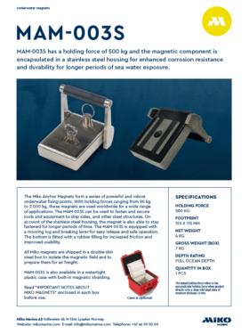 Miko Marine MAM-003S Product data sheet Picture PDF | Repair Management ...