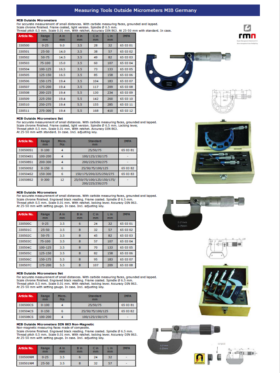 RMN Catalogue Measuring Tools Micrometers and Dial Indicators picture PDF | Repair Management ...